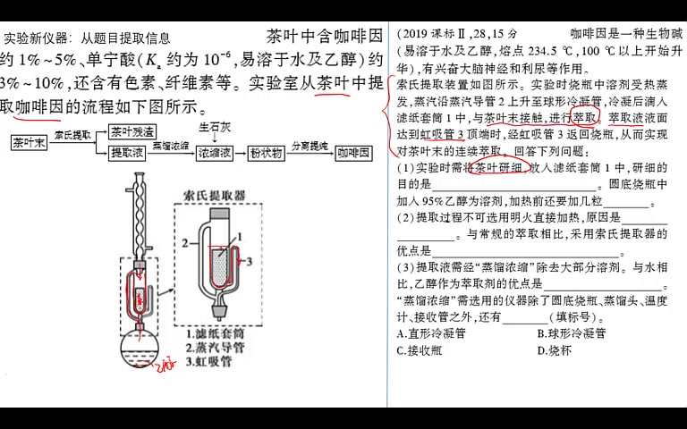 高中化学 有机 索氏提取器使用原理