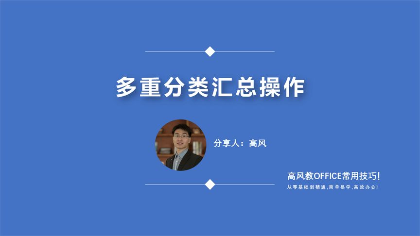 成都办公软件培训学校?多重分类汇总操作?