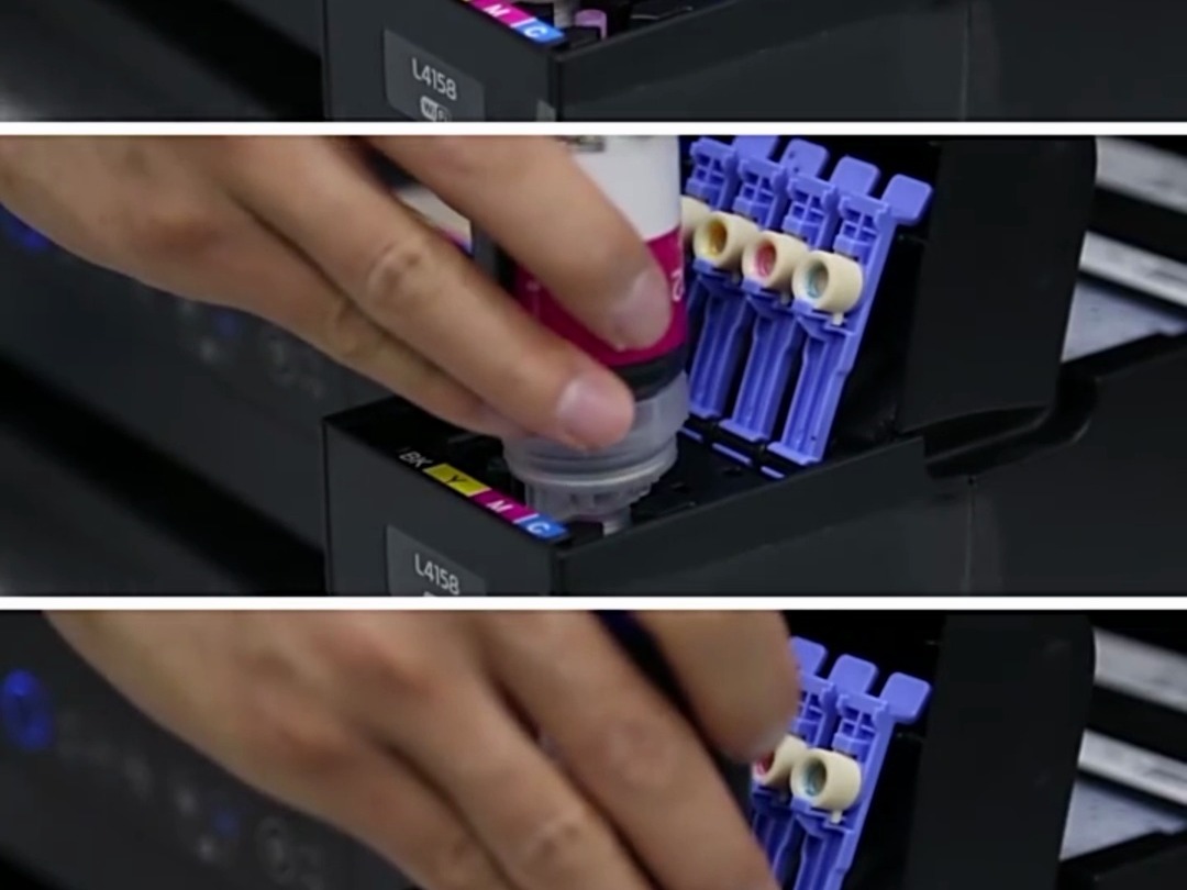 爱普生打印机加墨水方法,适用爱普生002墨水L4158 L4168 L6168 ...