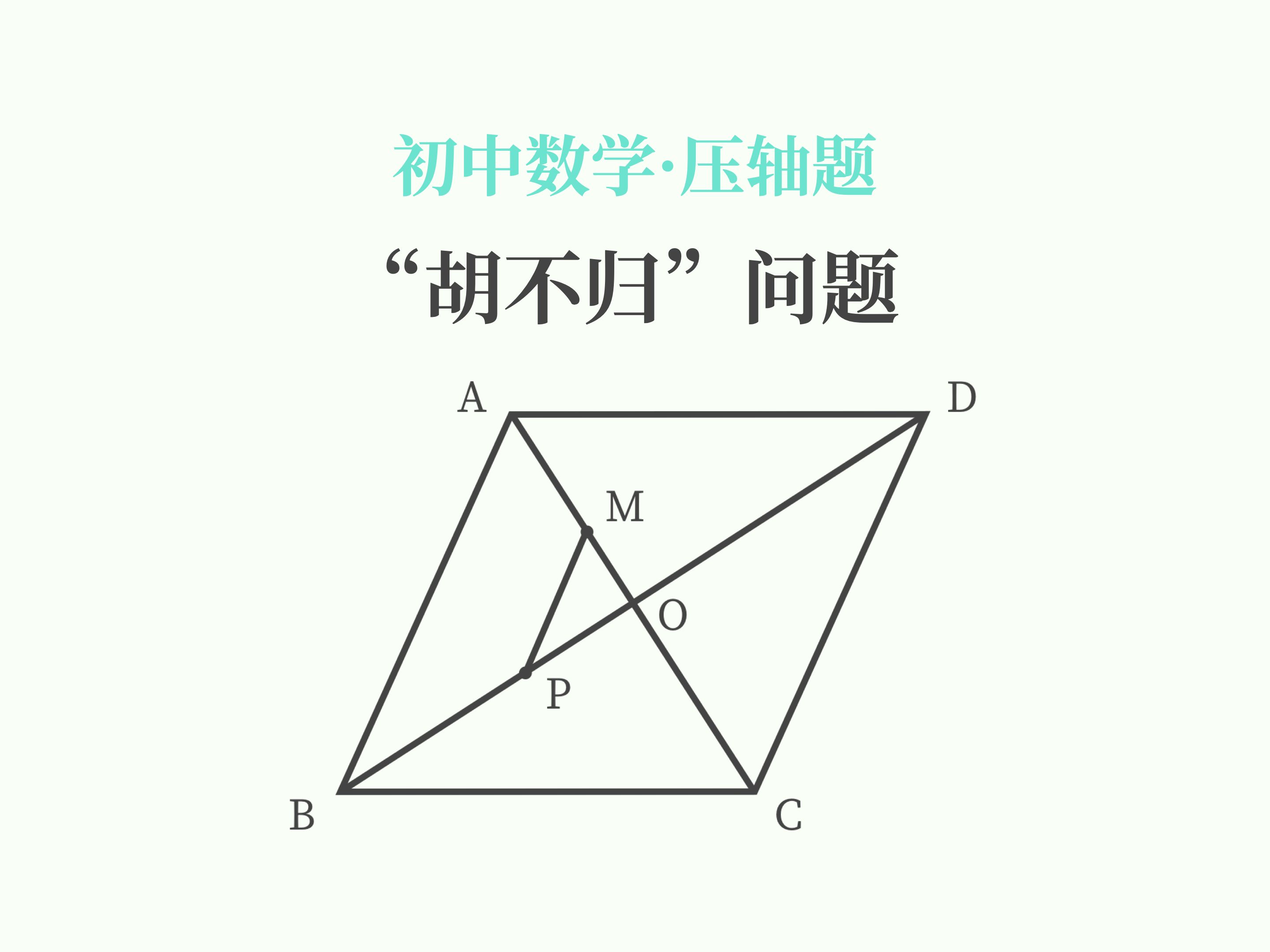 初中数学压轴题之【“胡不归”问题】