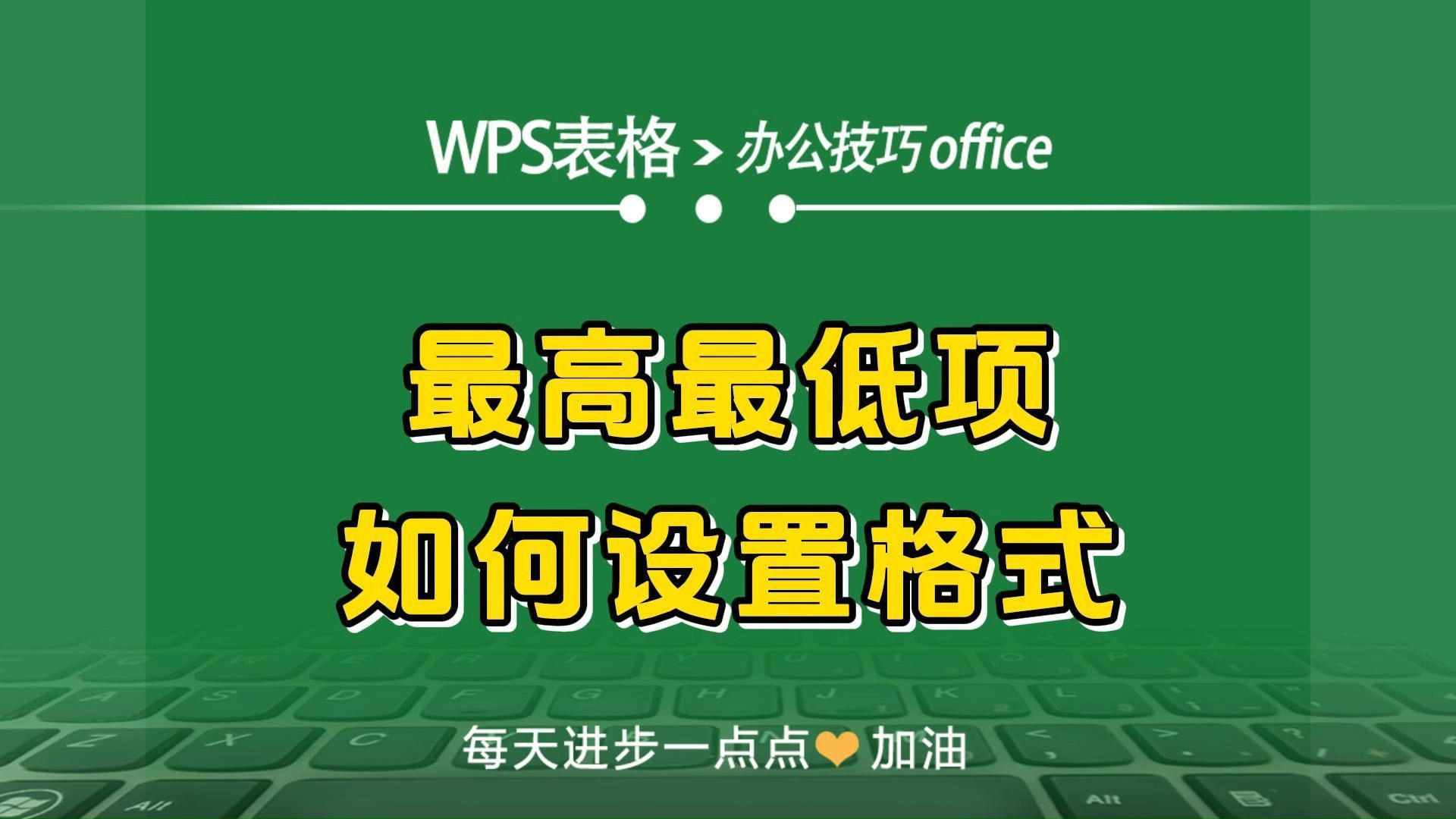 WPS表格中最高最低项如何设置格式