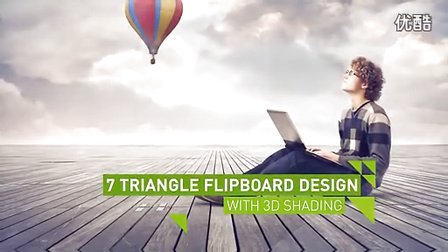 766 翻转三角展示动画AE模板