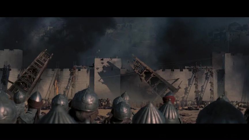 天国王朝:电影史上最惨烈的古代攻城战2,大破攻城车