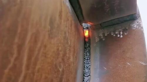 二保钢结构焊接,探伤口,看师傅这活干的咋样