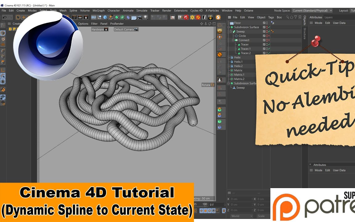 【C4D制作柔软的动态线条】【C4D教程】【C4D中级教程】【C4D...