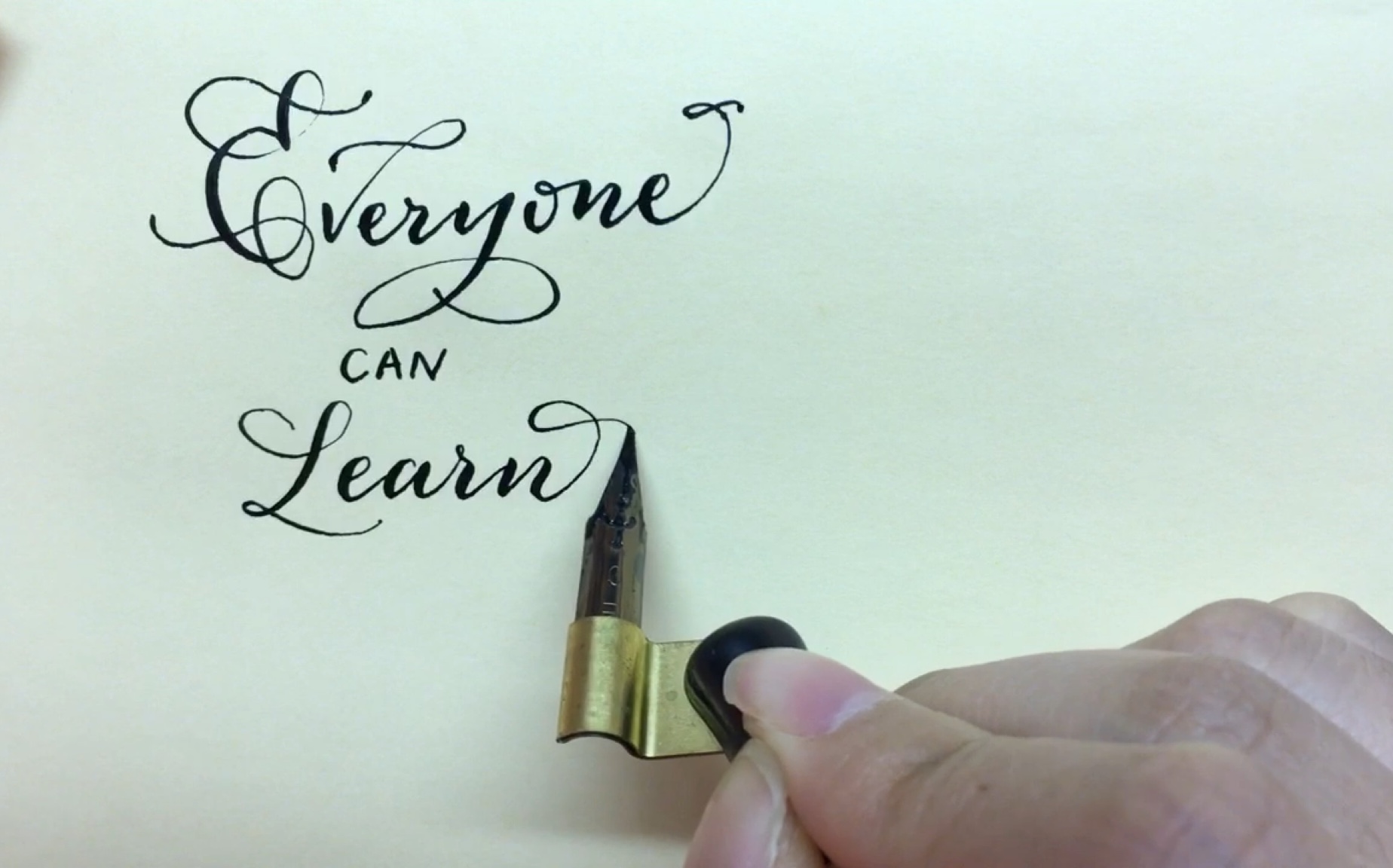 【Wing Lettering】“Everyone can Learn”英文花体字 英文书法