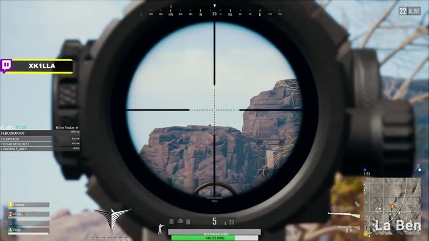 超远距离狙击枪子弹下坠和提前点绝地求生最低损失的PUBG