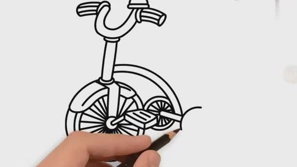 儿童简笔画:宝宝三轮车