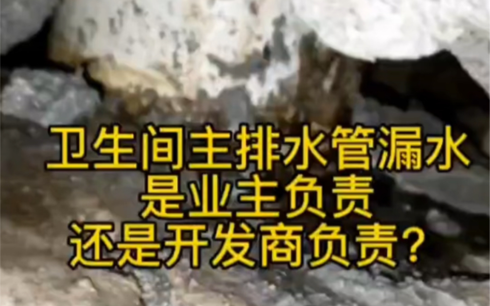 卫生间主排水管漏水,是业主的负责?还是开发商负责?