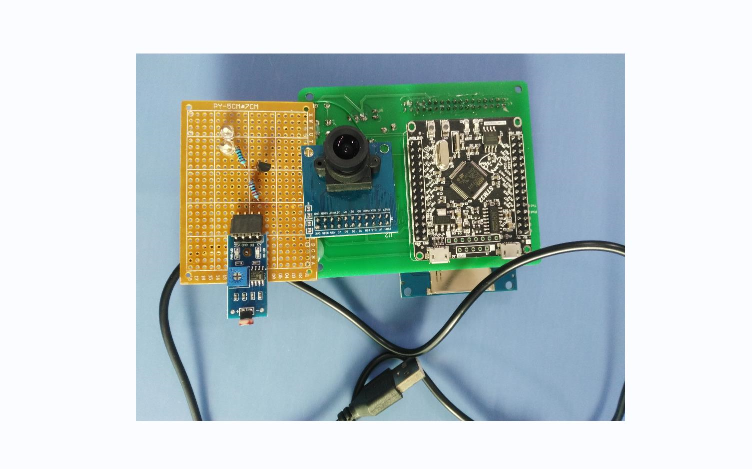 基于STM32单片机的车牌识别系统摄像头图像处理系统设计+光敏自动...
