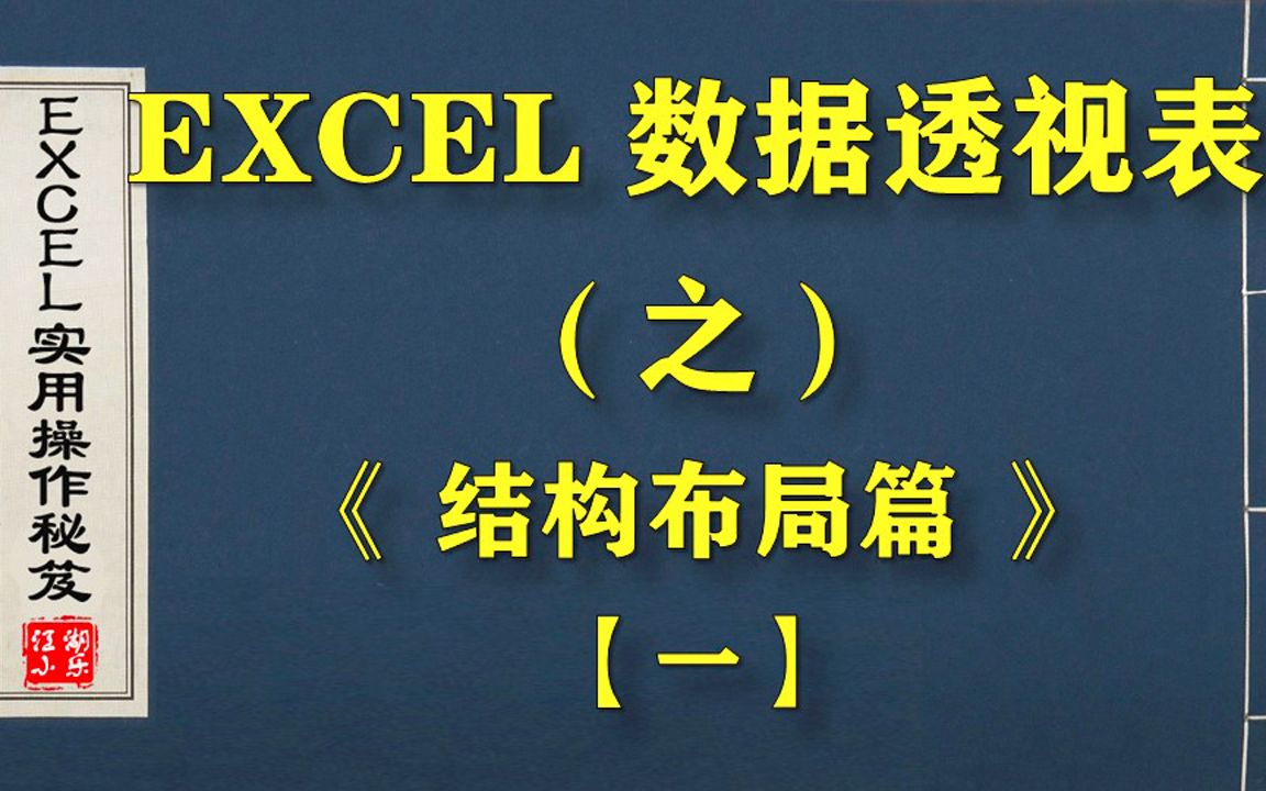 “确实相同,但又确实不同"的EXCEL数据透视表里的“结构布局”