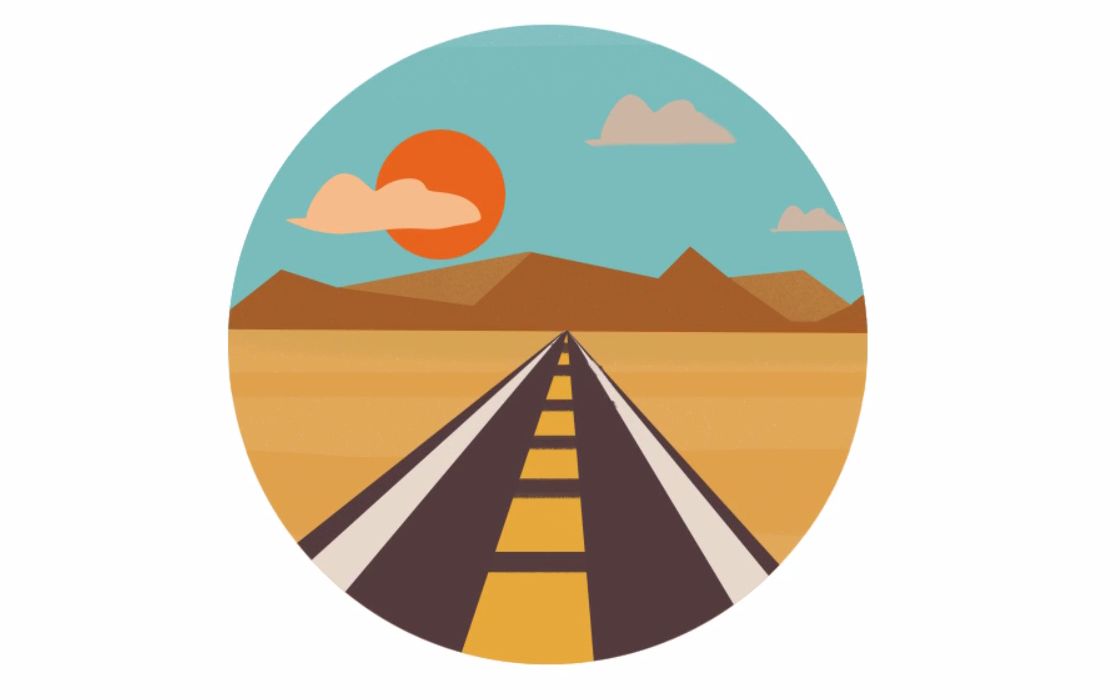 【PS商业插画教程】日落沙漠风景插画5分钟详细教学,看完学不会打我!