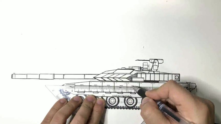 震撼大作,画俄罗斯T-90主战坦克,我觉得炮塔比较像