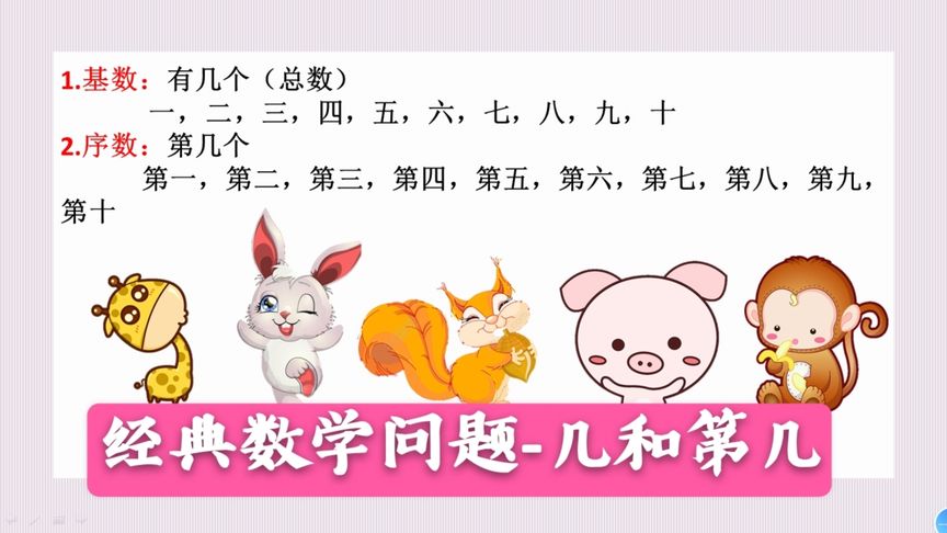3-6岁幼儿思维训练-经典数学问题几和第几,初步感知基数和序数