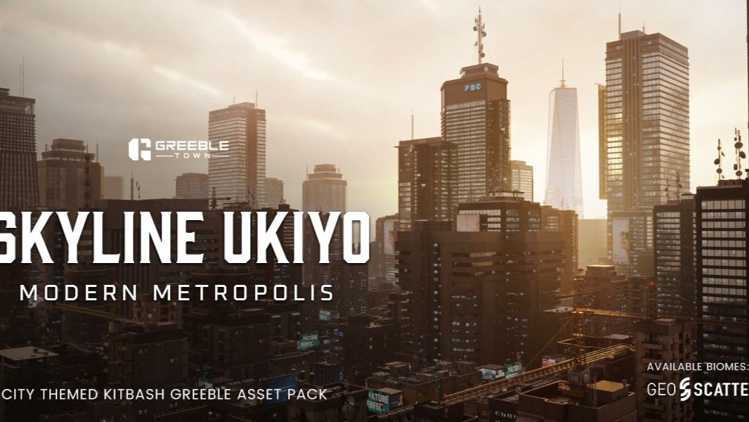 250+Blender现代城市高楼大厦楼房建筑3D模型资产