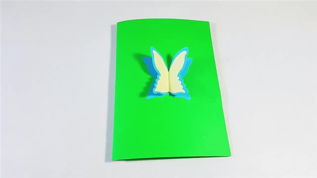 教你手工折纸蝴蝶贺卡,卡纸手工制作教程,简单