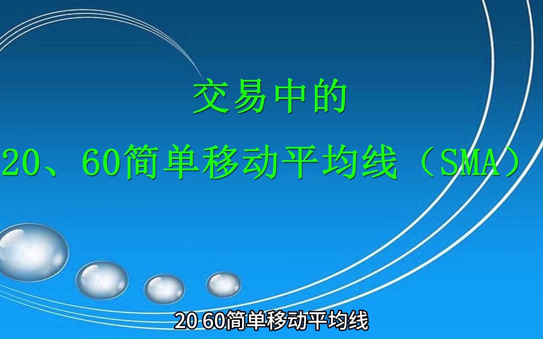 交易中的20、60简单移动平均线(SMA)