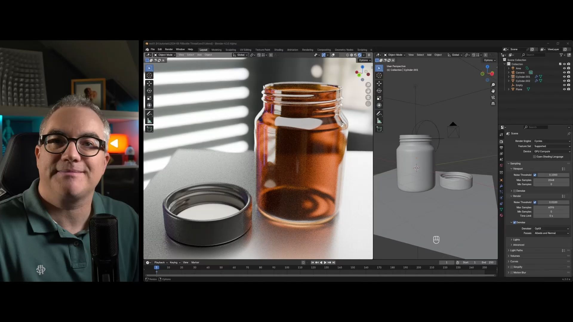 Blender 玻璃罐建模与渲染教程(中英文字幕)