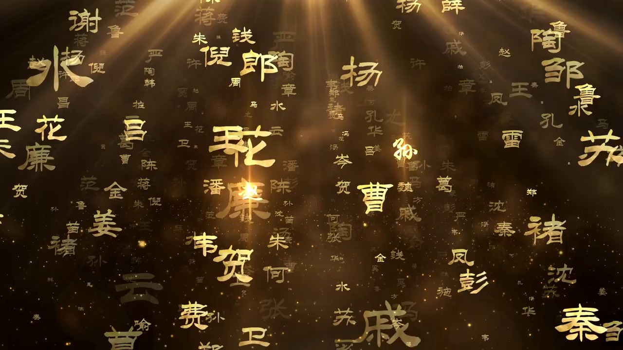 百家姓文字背景视频AE模板