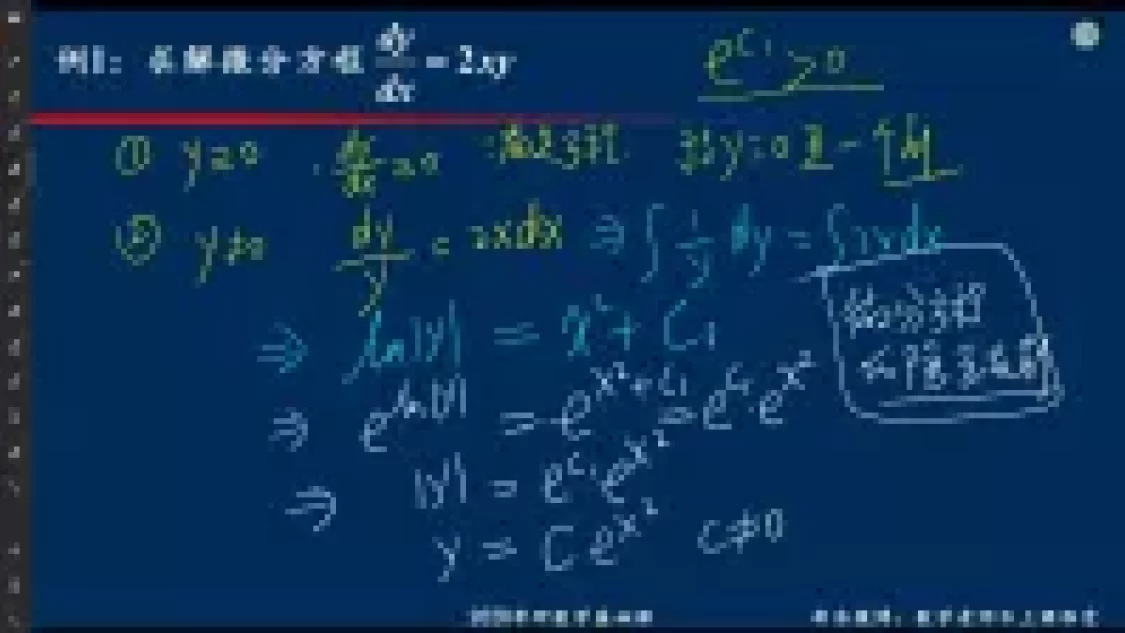 2020考研数学基础课第二十三次课第二部分,可分离变量的微分方程