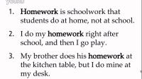 homework 家庭作业 英语单词读音意思例句