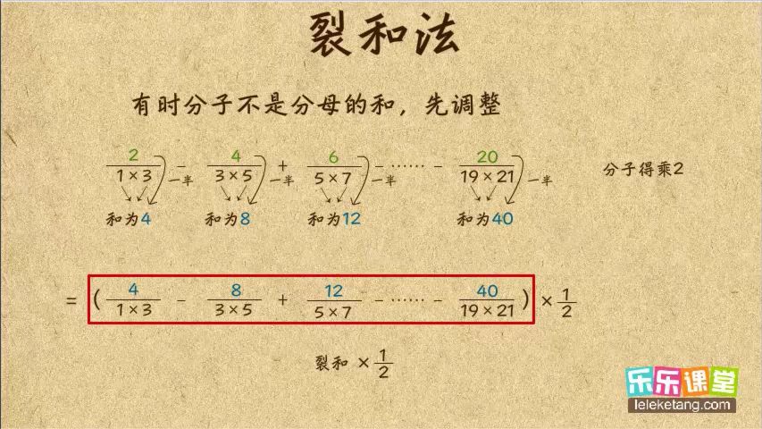 【计算】 22 分数裂项——裂和