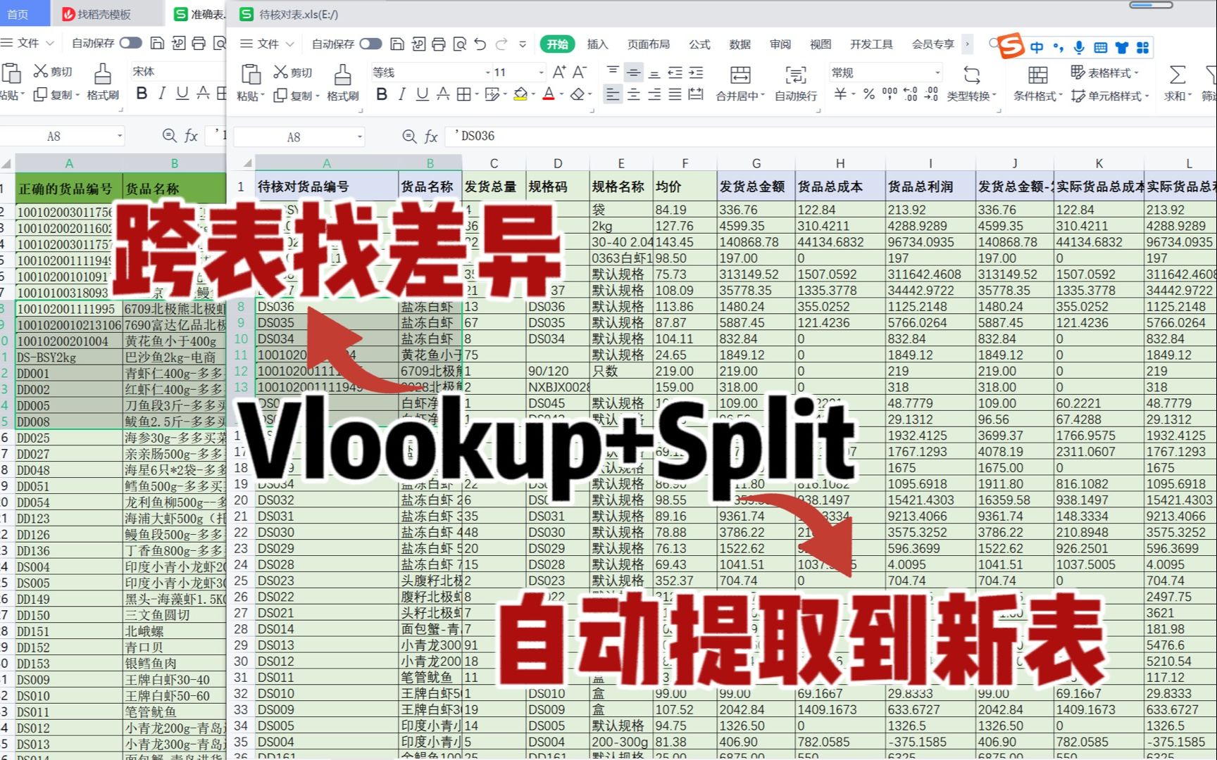 复杂Excel数据核对,自动判断一致性