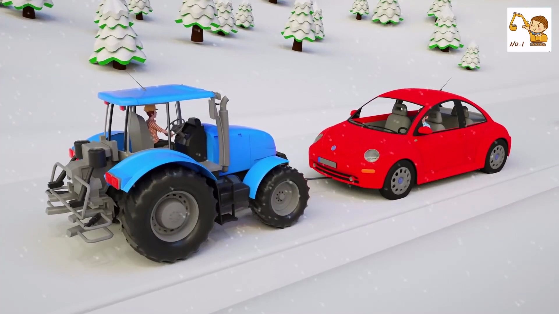 工程车动画片,各种工程车清理路面积雪