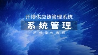 开博供应链管理系统——系统管理 操作视频教程