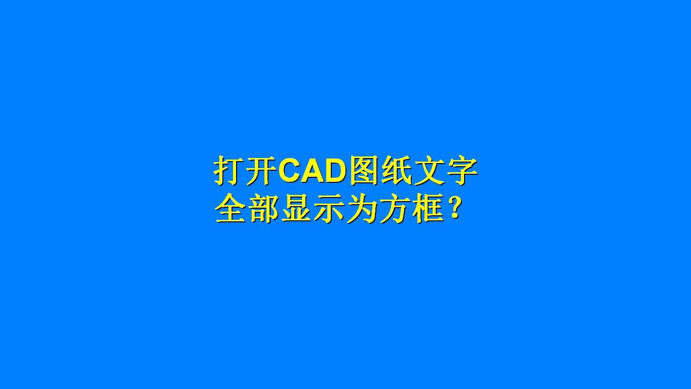 新来美女同事,问我为啥她用cad打开图纸,文字全部显示成了方框