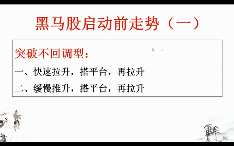 干货干货!黑马股启动前走势,股价突破不回调怎样交易?