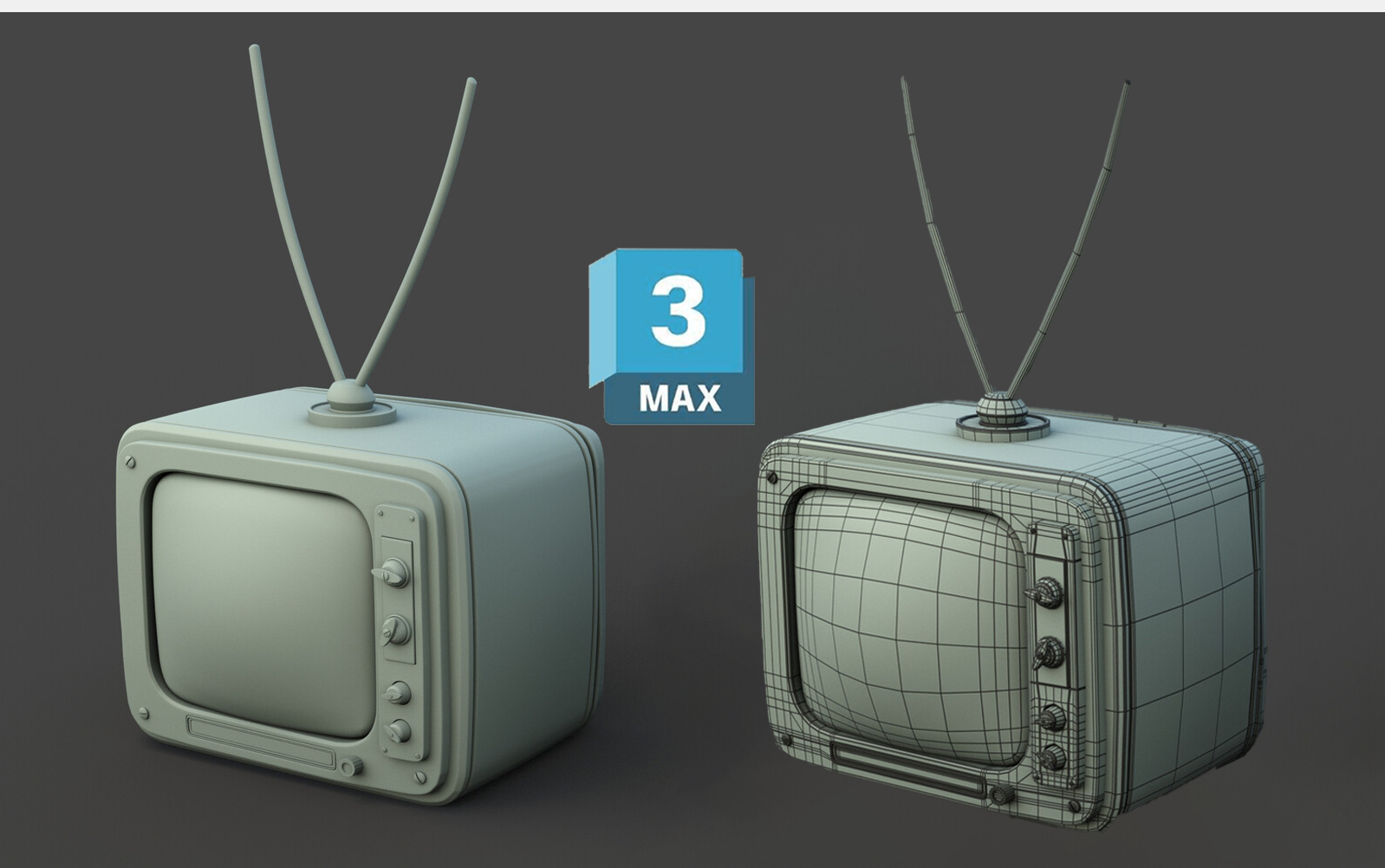 3Dmax多边形建模-旧电视模型制作全流程教学【3dmax教程】