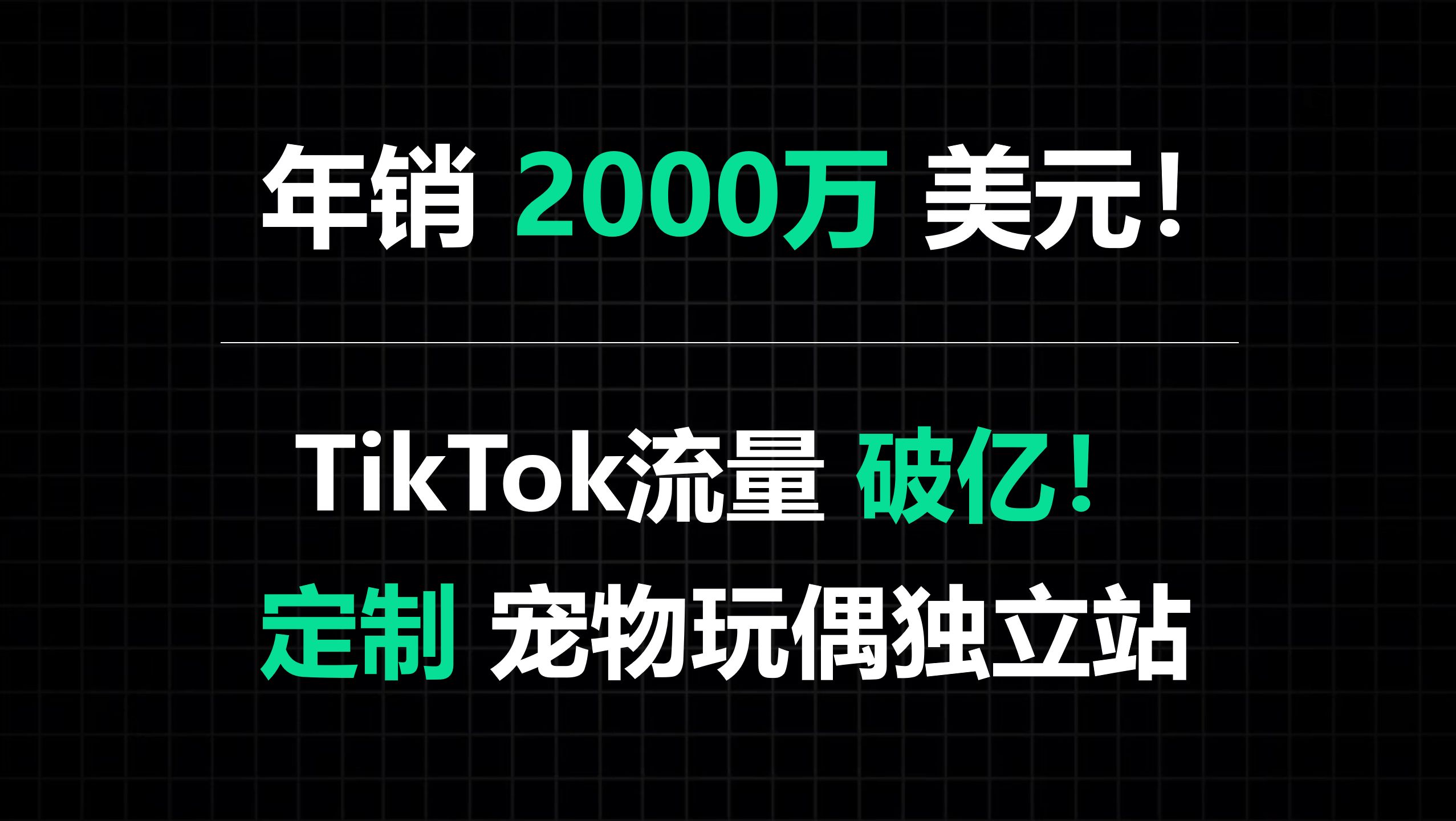年销2000万美元!TikTok流量破亿的定制宠物玩偶独立站 | 跨境电商...