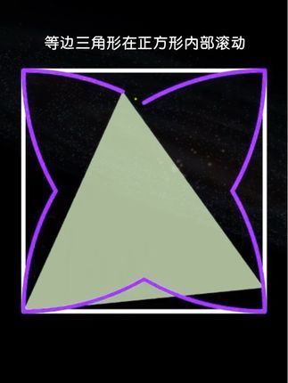 等边三角形在正方形内部滚动。#几何图形 #星球动画