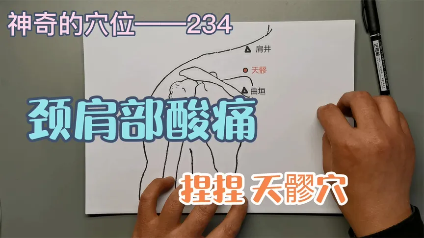 神奇的穴位——拿捏天髎穴,对颈肩部的酸痛有很好的效果。