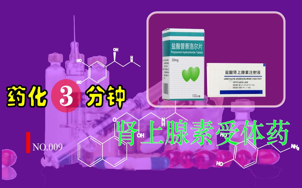 【药化三分钟】NO.9 肾上腺素受体药/肾上腺素/多巴胺/普萘洛尔/可乐...