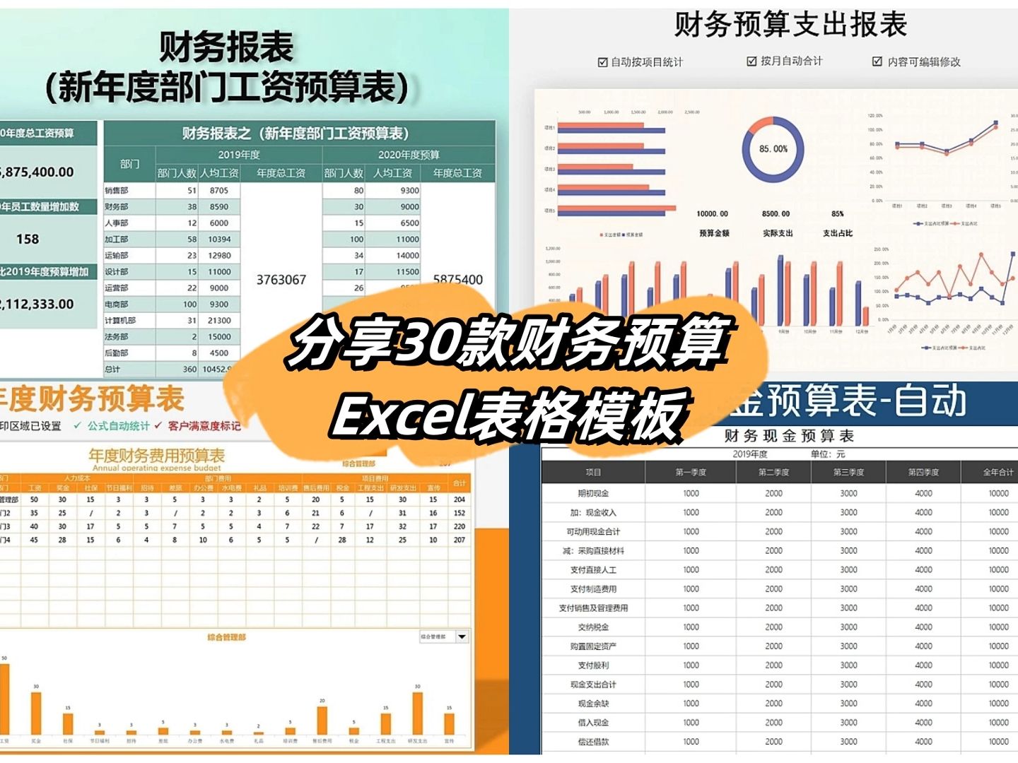 不想做表格就收藏起来?分享30款财务预算Excel表格模板