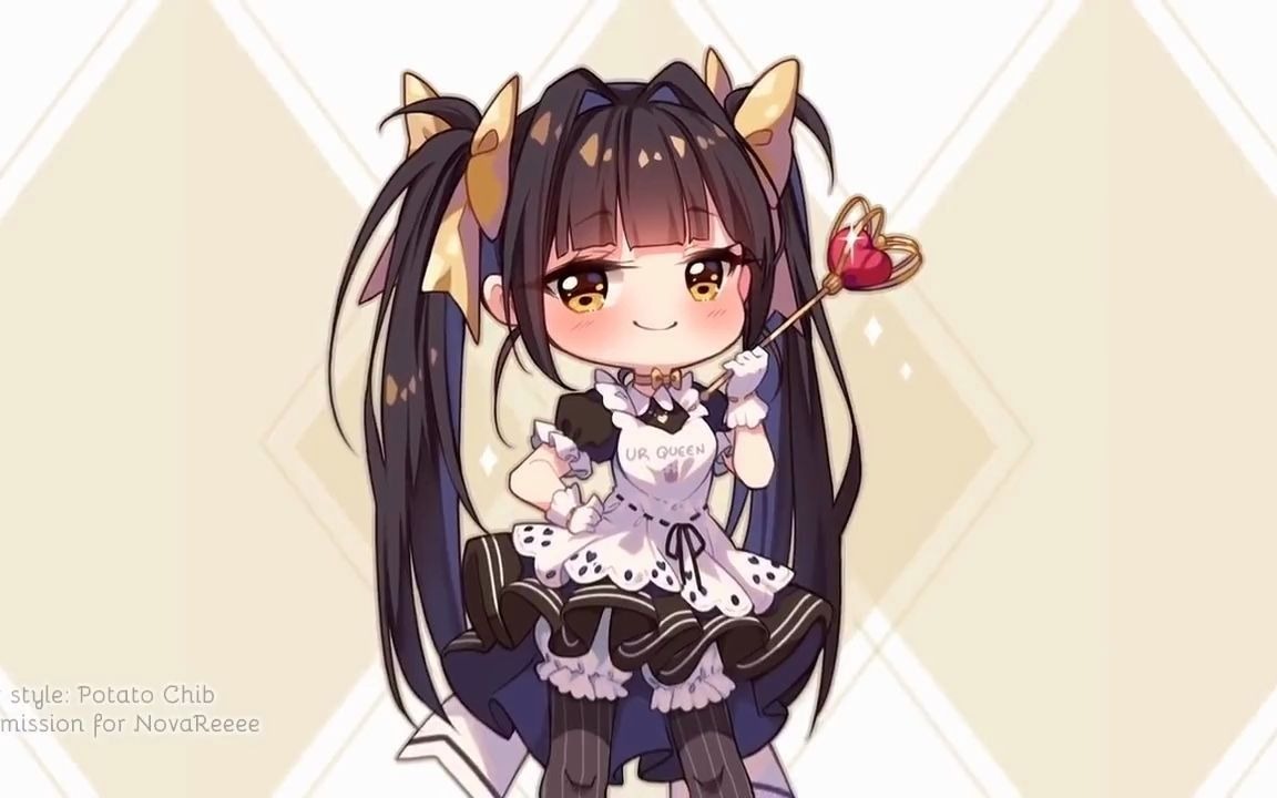 插画师用SAI软件演示如何给一个Q版萌妹子上色色彩搭配很漂亮