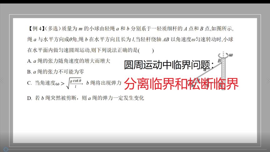 圆周运动中临界问题:2分离临界和松断临界(知识点讲解)