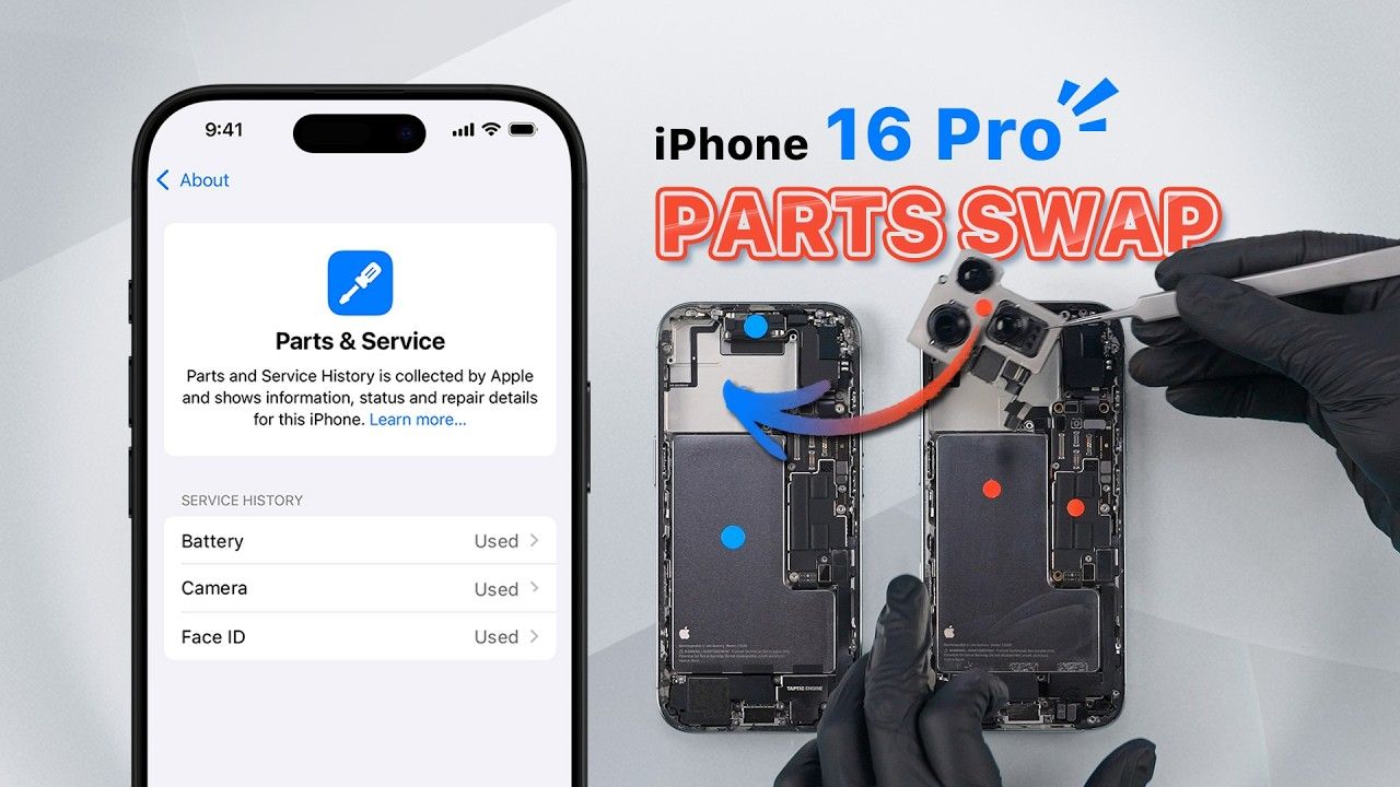 iPhone 16 Pro 零件互换测试 - 第三方维修会更容易吗?| 作者:REWA ...