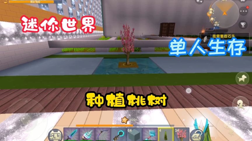 迷你世界单人生存11:种植桃树