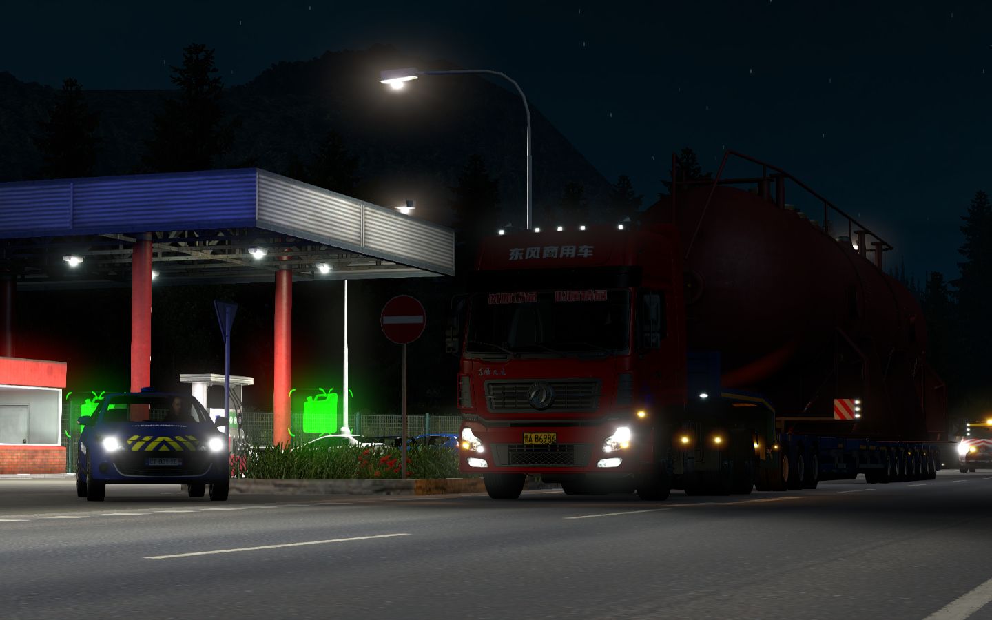 欧洲卡车模拟2:特殊运输,驾驶国产卡车东风天龙运输超重换热器前往...