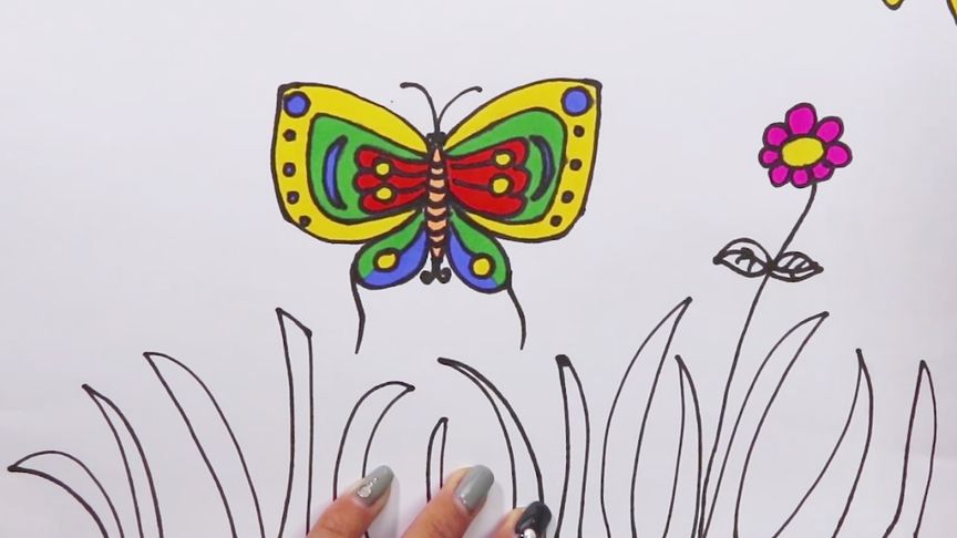 儿童简笔画大全,漂亮的小蝴蝶,喜欢的小朋友我们一起画起来吧