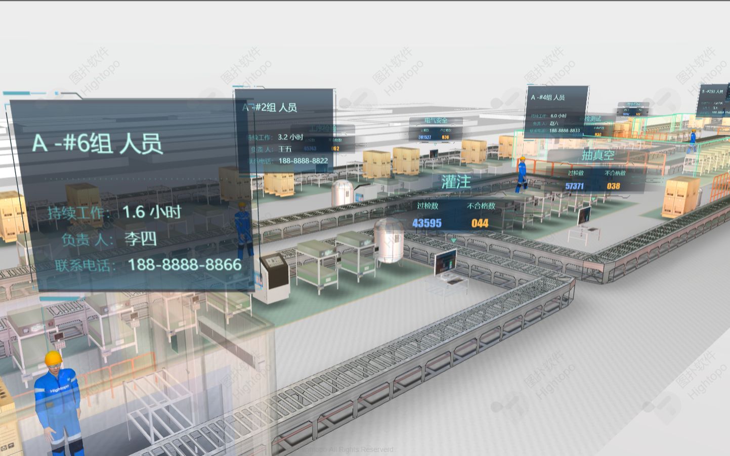 数字孪生 流水线 智慧工厂 3D 可视化管理系统_图扑软件
