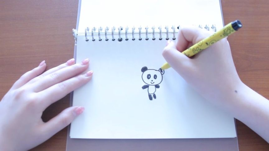 幼儿小熊猫简笔画画教程,简单可爱