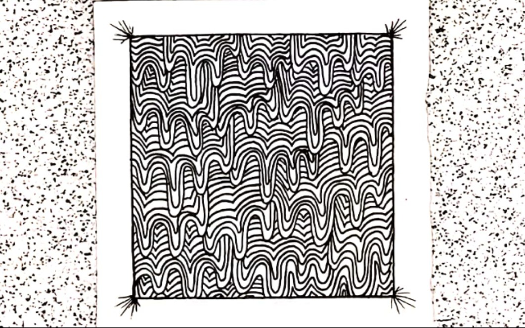 【禅绕画】日常练笔用(曲线的)黑白线条画～宅家第14天～