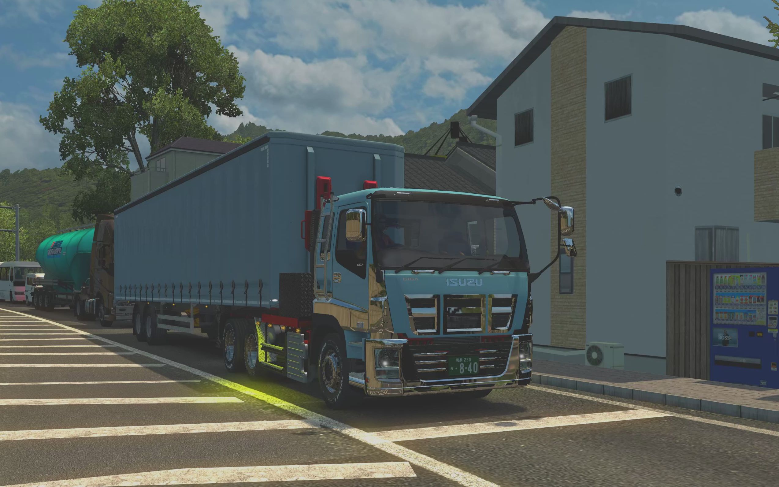 【欧洲卡车模拟2】日本地图0.4.0贷款购买了一辆五十铃GIGA牵引车和...