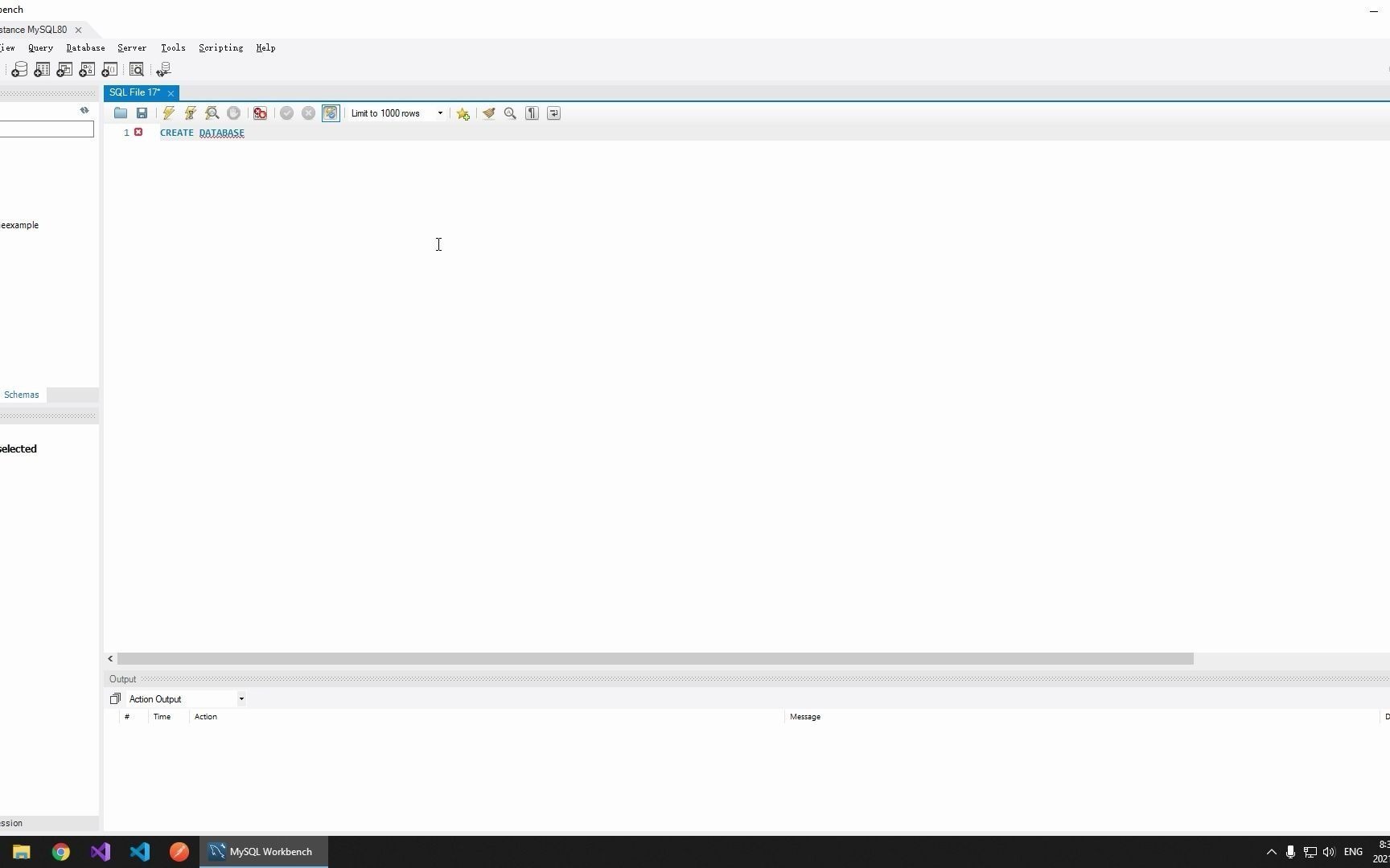 MySQL 创建第一个数据库和第一个表
