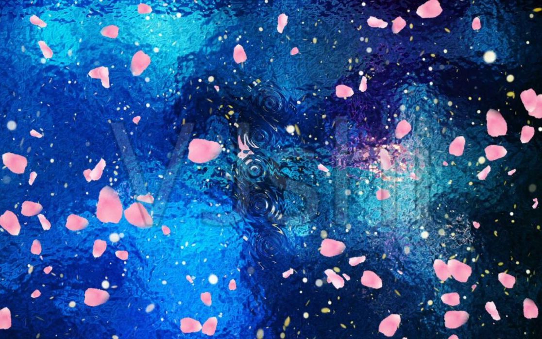 AE制作-十里桃花花瓣飘落水面涟漪