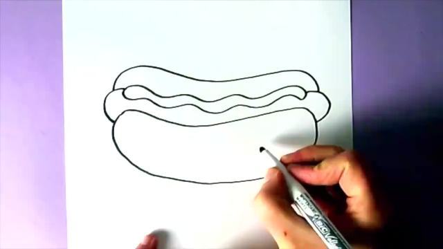 简笔画:美味夹心面包绘画
